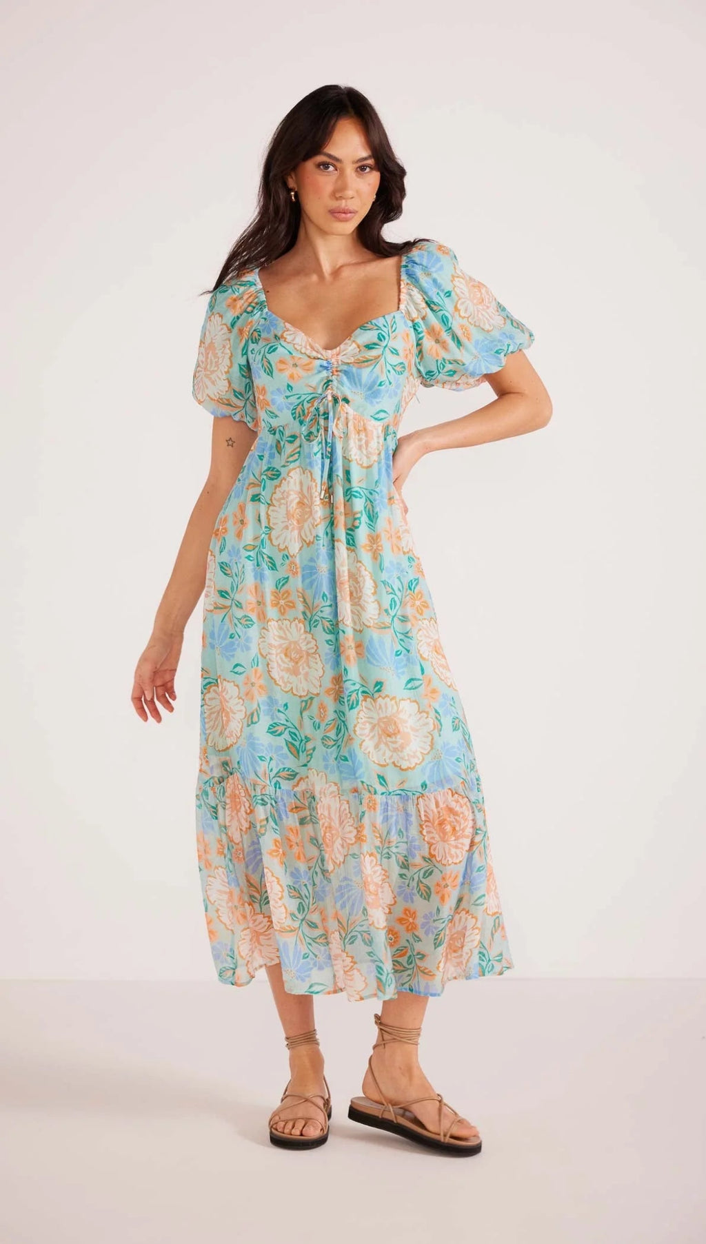 Evelyn Puff Sleeve Midi Dress – Styled With Claire